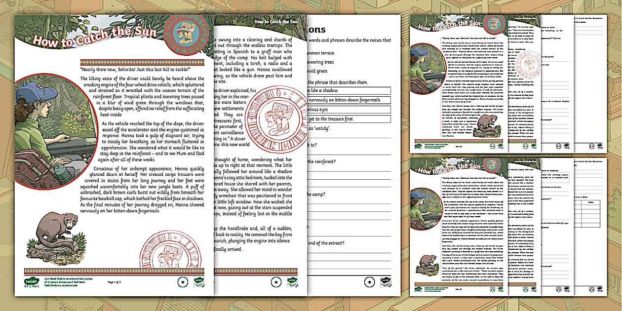 'How to Catch the Sun' Upper KS2 Reading Comprehension